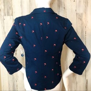 Modcloth | Jackets & Coats | Modcloth Fun Umbrellas Blazer Blue W Coral ...